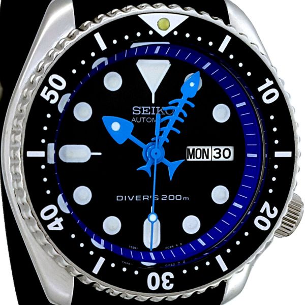 Vintage SEIKO SKX007 diver FISHBONE hands Mod 7S26 with Genuine case ...