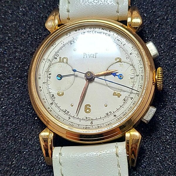 Piaget 18K solid gold chronograph vintage watch | WatchCharts