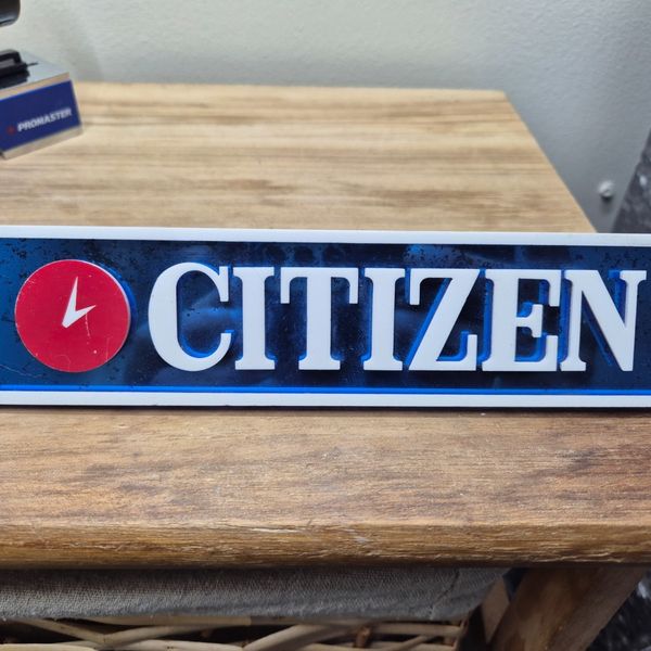 Citizen promaster Shop display stand and a Rare Citizen small sign ...