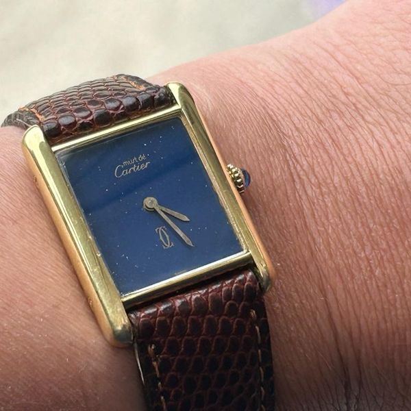 FS - Must de Cartier Tank blue Stardust 18k gold plated | WatchCharts ...