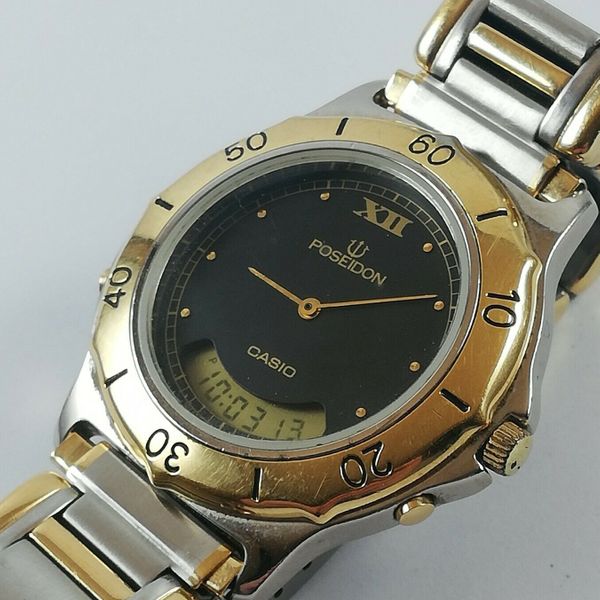 Vintage CASIO POSEIDON PNM-500 Japan Mvt Quartz Analog & Digital Watch ...
