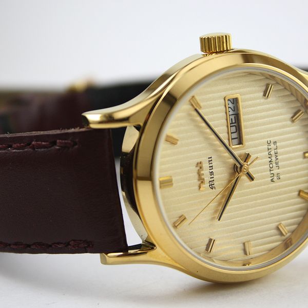 FS: HMT Misuni Automatic Golden Case & Textured Dial,Day,Date,21 J ...
