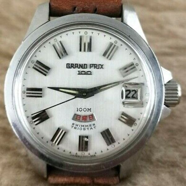 ORIENT GRAND PRIX 100 Jewels SWIMMER Triostat T19420 Auto STEEL 39mm ...