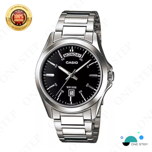 Casio Analog Silver Metal Band Black Men Watch Mtp 1370d 1a1 Original New Watchcharts Marketplace
