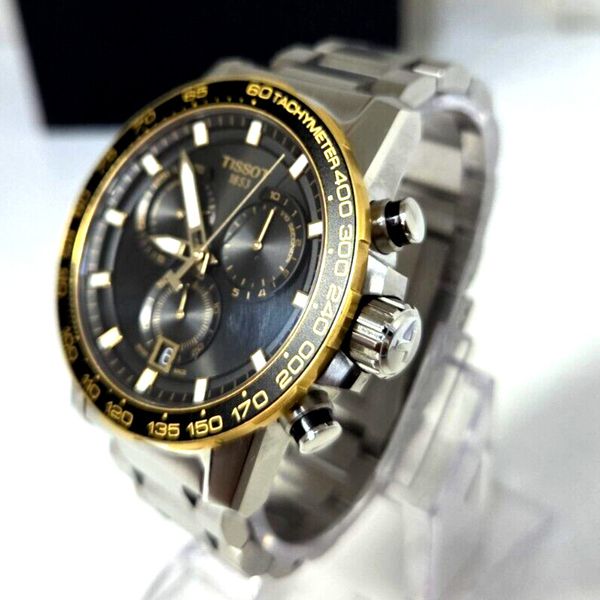 Tissot Supersport Chrono 45.5mm Quartz SS Sapphire Crystal Mens Watch ...
