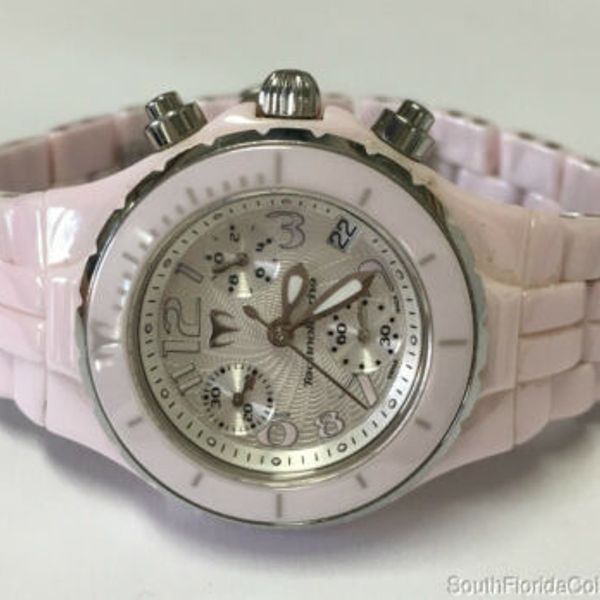 TechnoMarine Technolady Chrono Ceramique Quartz Watch TLCC Running Pink ...