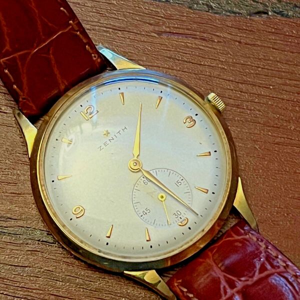 Vintage Zenith Jumbo 18K Solid Gold Swiss Watch | WatchCharts Marketplace
