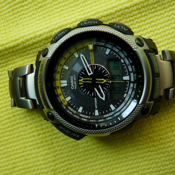 FS:Casio Protrek Titanium Solar Waveceptor Watch PRW-5000T-7 ...