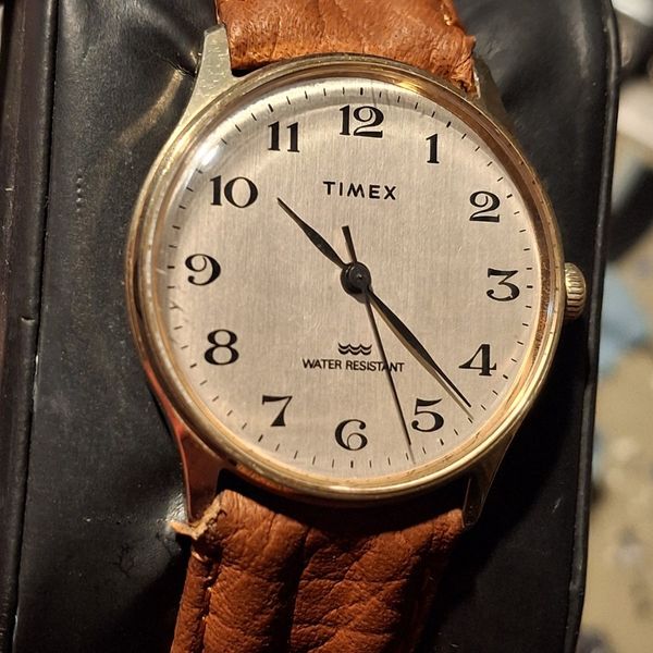 Timex Marlin 1980s Gold Tone Mens Vintage Mechanical Handwind Watch ...