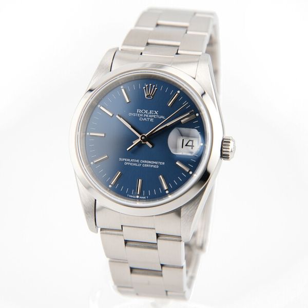 ROLEX Oyster Perpetual Date 15200 Blue SN/#S | WatchCharts Marketplace