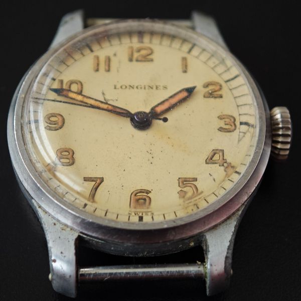 RARE WWII LONGINES 12L 1942-43 NO DH SWISS WW2 Army Vintage Wrist Watch ...