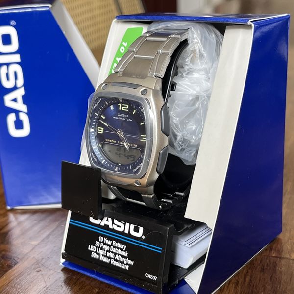 Casio Men's Illuminator WT Databank 39mm Chronograph Watch - AW81D-2AV ...