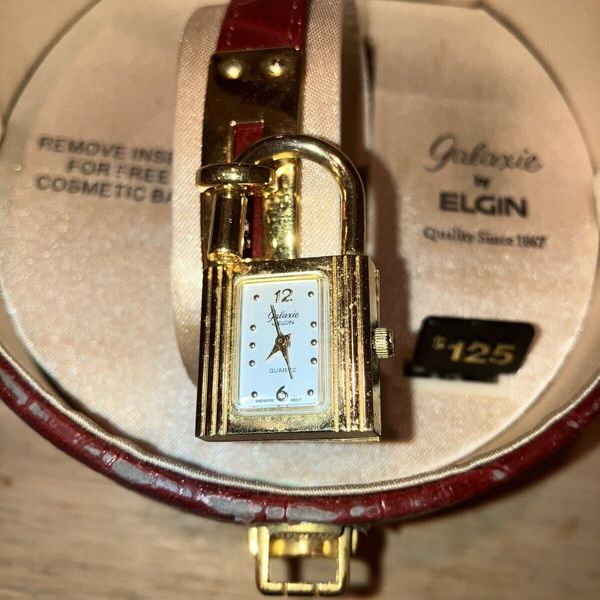 Vintage Elgin Ladies Galaxie Quartz Watch Lock Needs Battery ...