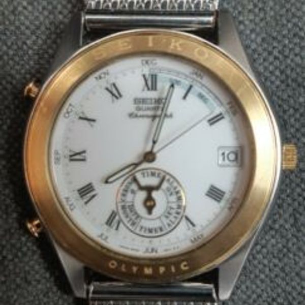 Vintage "Seiko" Quartz Barcelona Olympic Mens Chronograph 6M25-6050 ...