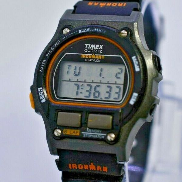 Vintage 1991 Timex Ironman Triathlon 8 Lap Women’s Digital LCD Sport ...