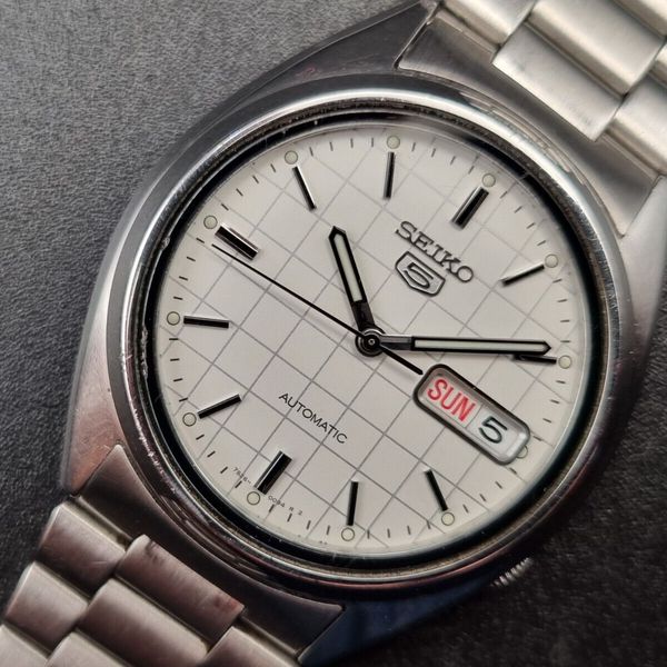Seiko 5 'Graph Paper" SNXF05 Sep 2014 7S26-0480 Automatic Watch Dial ...