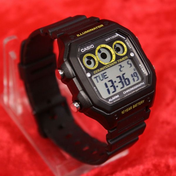 CASIO AE-1300WH Sport Herrenuhr WR 10 Bar DIGITAL Chronograph ...
