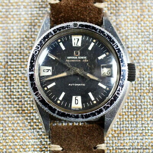 UNIVERSAL GENEVE UG POLEROUTER SUB 869116/01 ASYMMETRIC CASE 1960s 40MM ...