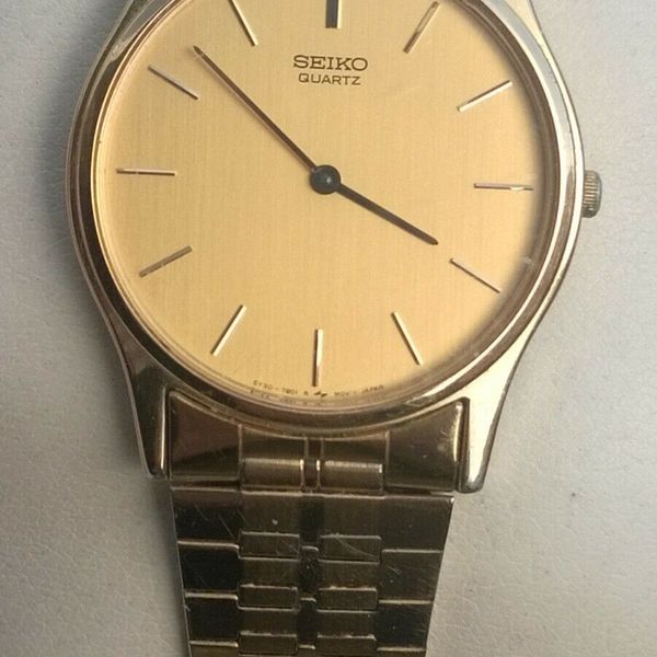 Seiko Mens Vintage Slim Quartz Watch 5Y30-7A71 | WatchCharts Marketplace
