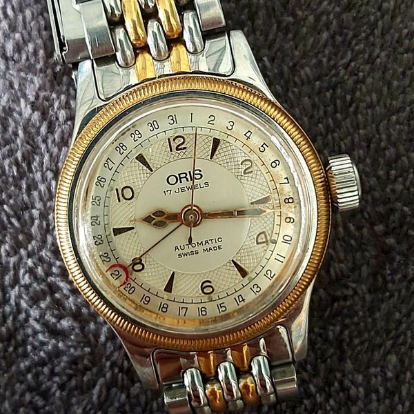 Vintage Men Watch Oris Pointer Date Big Crown Work | WatchCharts Marketplace
