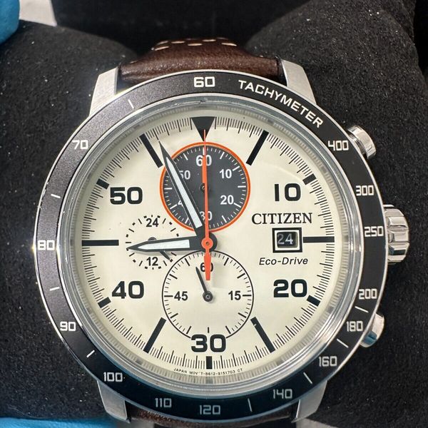Citizen Brycen CA0649-06X Chronograph Brown Leather Band Eco-Drive Men ...