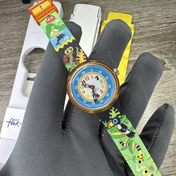 NEWâ Swatch Flik Flak DESTINO RIO Animals Fun Kids 31mm Watch ZFBNP061 ...