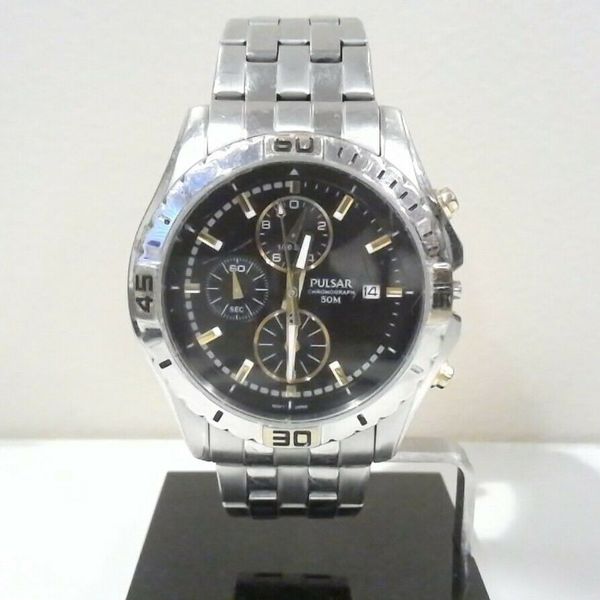 Pulsar Chronograph YM92-X231 Silver Tone Men's Watch | WatchCharts
