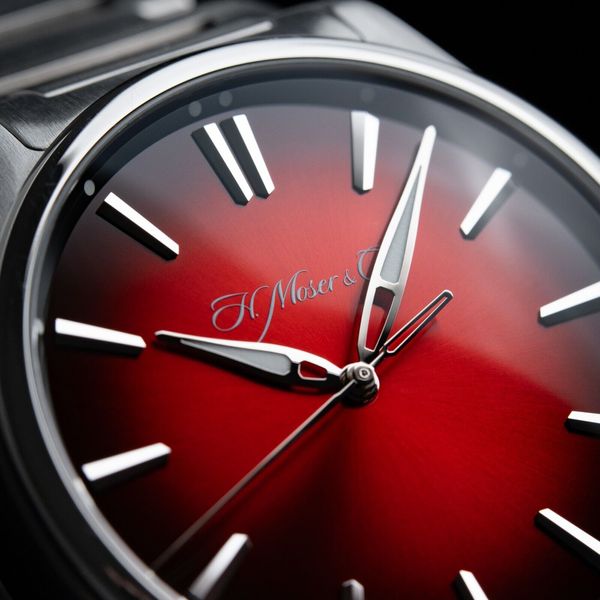 H.Moser & Cie. Pioneer Centre Seconds Mad Red Fume Dial Steel Bracelet ...