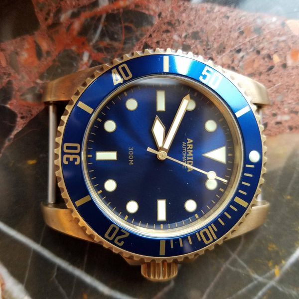 FS: Armida A8 Brass Blue Dial | WatchCharts Marketplace