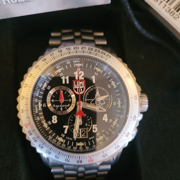 Luminox F-22 Raptor Titanium Men's Pilot Chrono Watch XA.9272 Lockheed ...