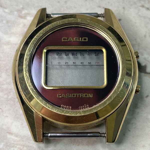 Casio Casiotron GR14 Gold Plated Root beer Dial, Not Working, Mint ...