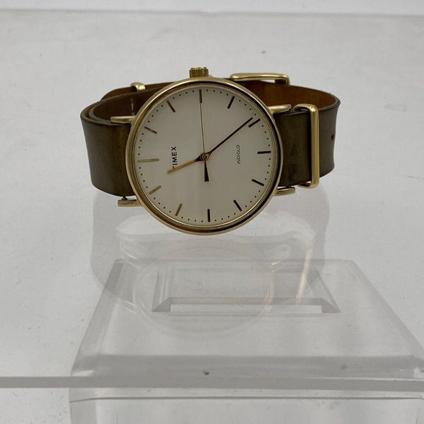 Timex Weekender Fairfield Green Leather One Size | WatchCharts Marketplace