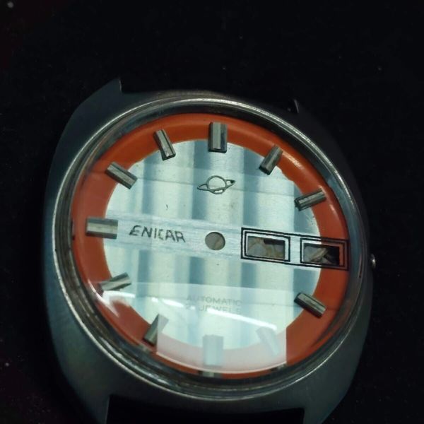 ENICAR AUTOMATIC CASE CAL NO.167 CROWN AT-3 O'CLOCK DAY/DATE ON-3 B-701 ...