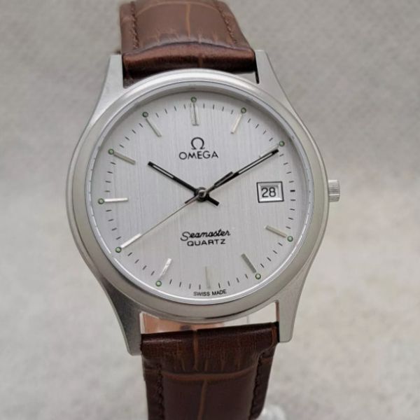 Vintage Omega Seamaster Silver Dial 1425 Date Quartz Men's Swiss Watch ...