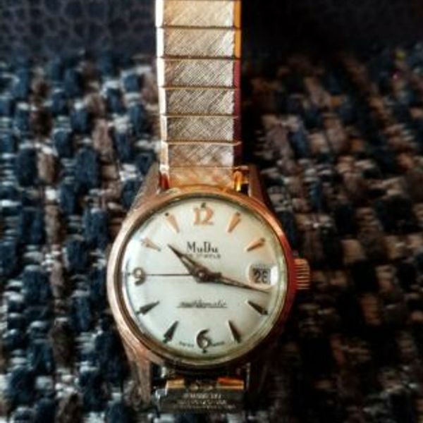 Vintage Ladies Watch Mudu 25 Jewels Doublematic Swiss Made.Gold Plated ...
