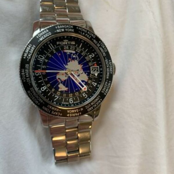 FORTIS B-47 WORLD TIMER GMT 674.21.11 Automatic Black Round 45mm Men's ...