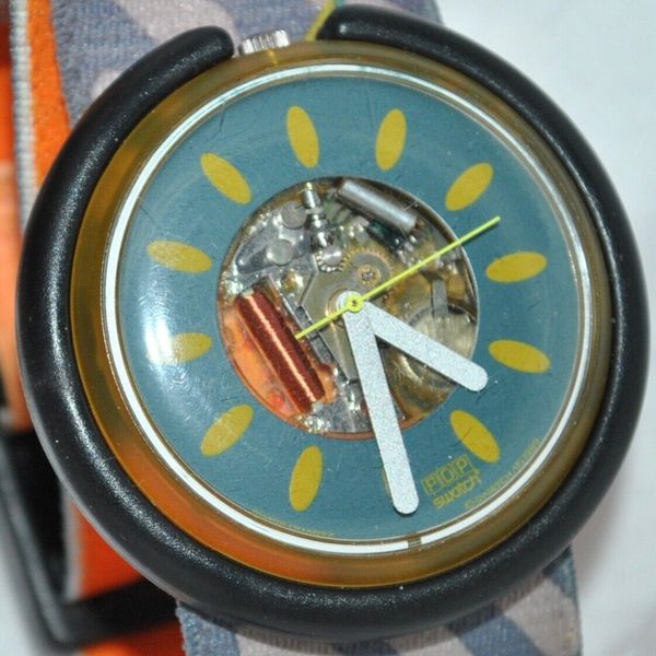 Swatch 1990 Pop Swatch “Pina Colada” Watch Pineapple Band/Dial PWBK127 ...
