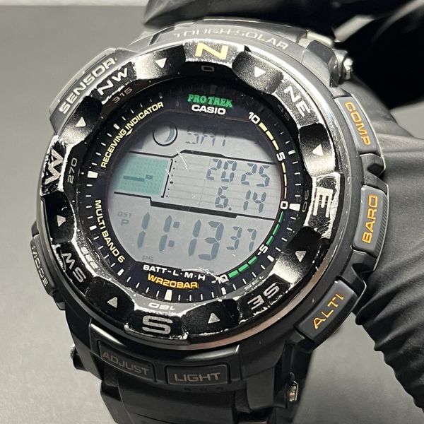 Casio PRW-2500 Pro Trek Watch Triple Sensor Tough Solar 3258 Altimeter ...