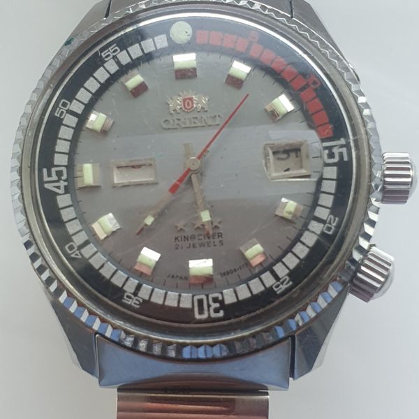 Rear Orient Good condition Blue Dial king Diver 21 Jewels Adjustable ...