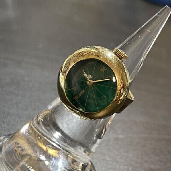 Seiko Piccolo Watch Ring Hand-wound Mechanical Manual Analog Gold Green ...