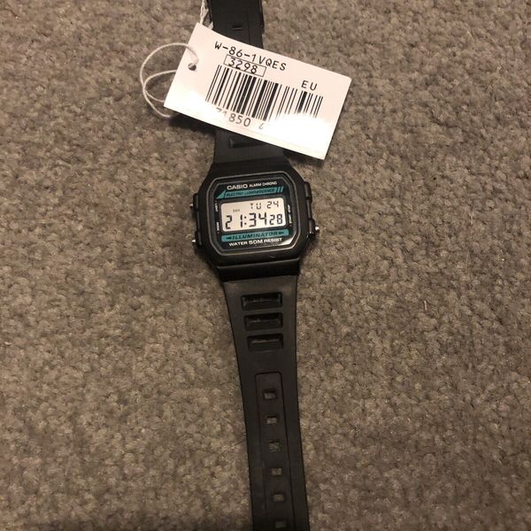 Casio W-86-1VQES Men's Chronograph Watch - Black DISCONTINUED MODEL ...