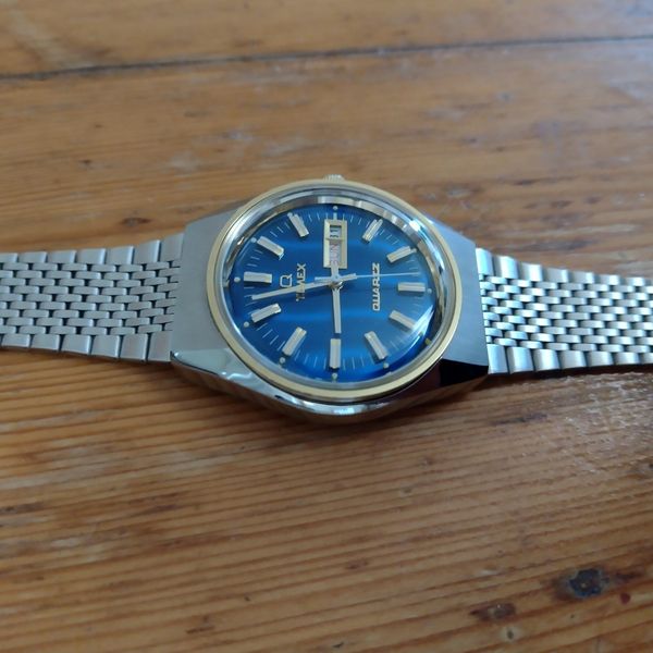 Men's Timex Q Reissue Falcon Eye Blue Quartz Watch | WatchCharts ...