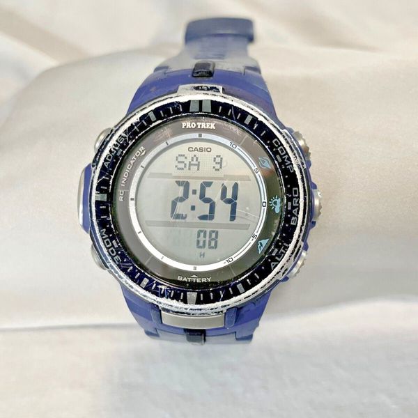 Casio Men's Watch ProTrek Tough Solar PRW-3000 Blue | WatchCharts ...