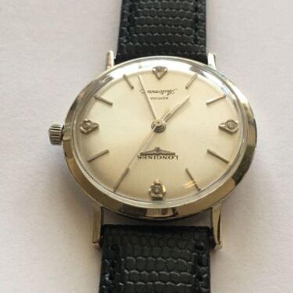 Vintage Longines Admiral 1200 Automatic Wristwatch 14k White Gold ...