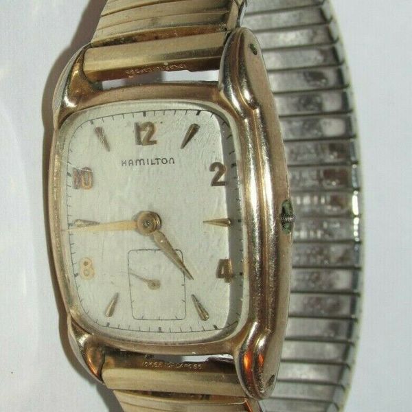 1950's Hamilton 747 gold filled Men's 17j Wrist Watch wrist runs needs ...