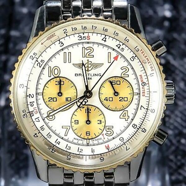 BREITLING OLD NAVITIMER TELEMETER 2TONE GOLDSTEEL - START AUCTION $ 1 U ...