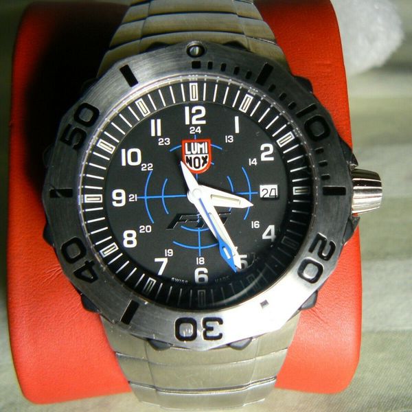 LUMINOX SERIES 9100 F-16 FIGHTING FALCON LOCKHEED MARTIN ALL STAINLESS ...