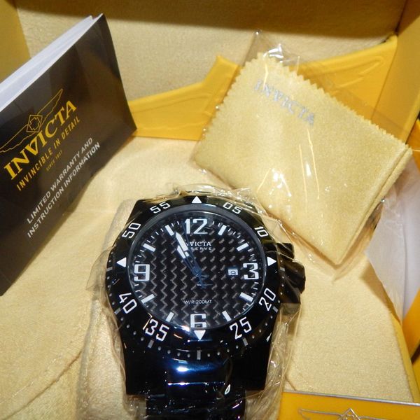 New INVICTA Reserve Excursion Stainless Carbon 50mm Watch 200m 25064 ...