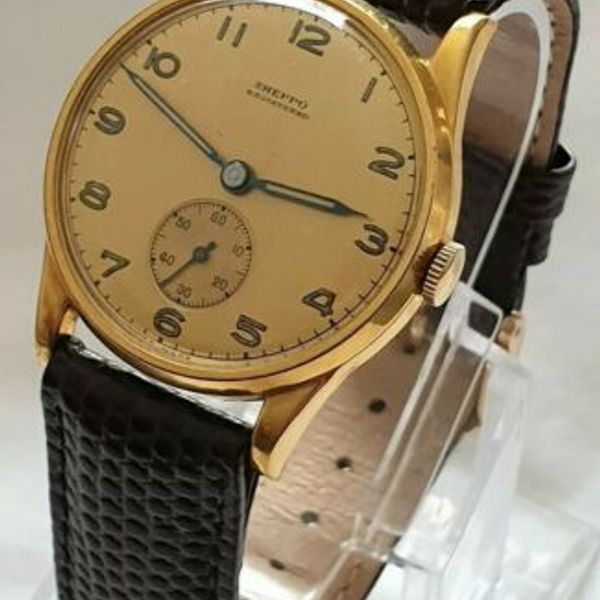 Rare NOS 1940's SHEPPO Swiss Made Manual Small Second Fixed Lug Wrist ...