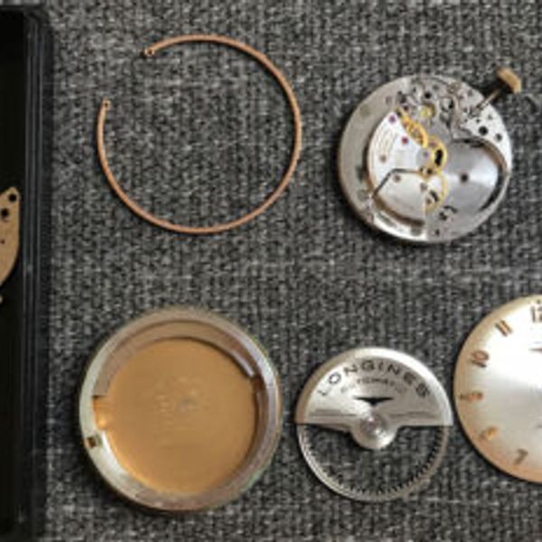 Longines 340 Automatic Wrist Watch Movement Dial Case Partial - Repair ...